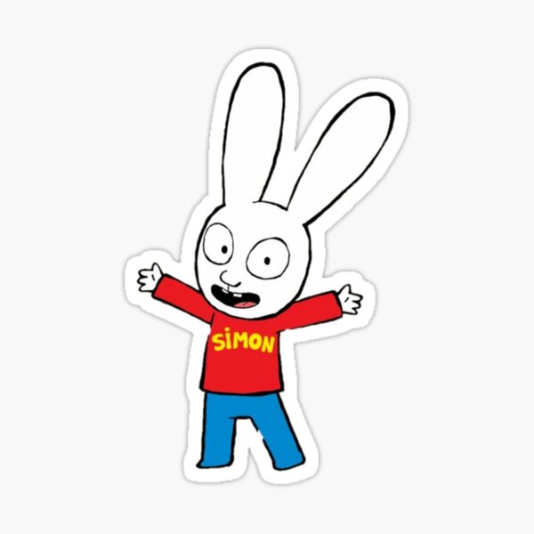 "fanny and cute Simon Rabbit - simon super rabbit" Sticker for Sale by ...