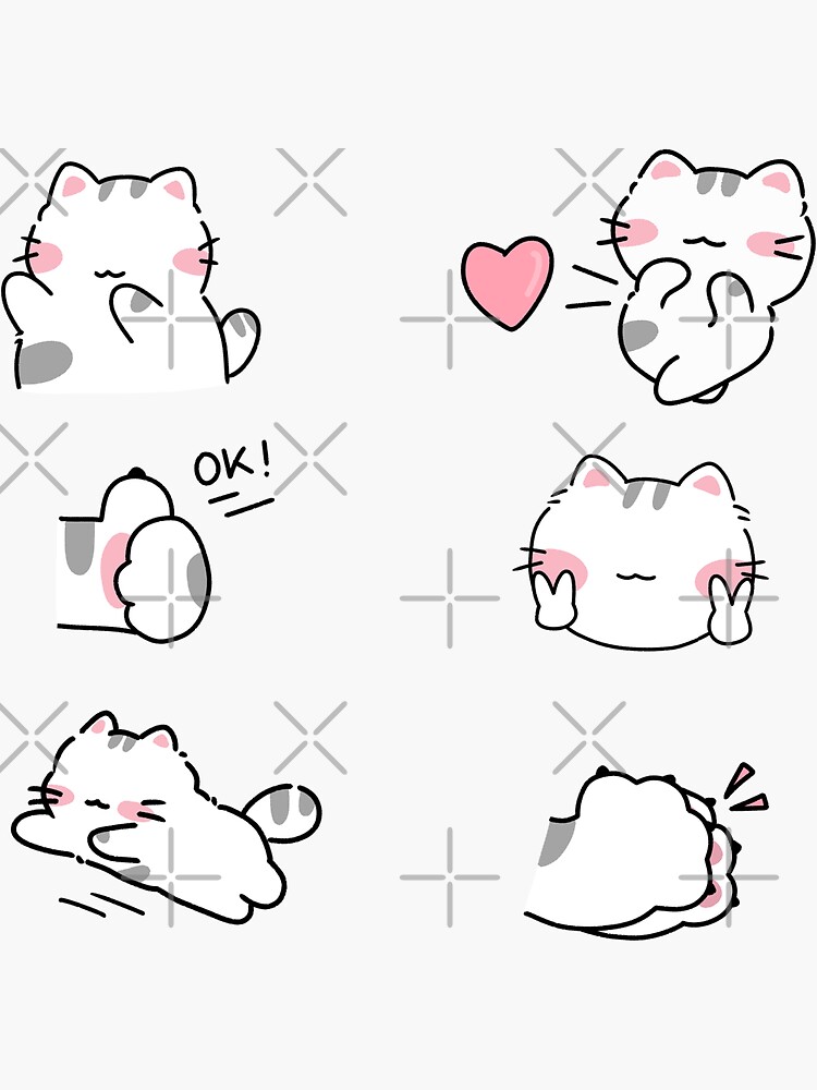 "Cat Sticker Set" Sticker for Sale by DanDesignn | Redbubble