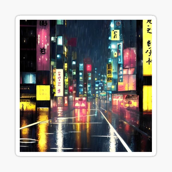 "Neo Tokyo - Night Lights - Cyperpunk" Sticker for Sale by Trendy-Now ...