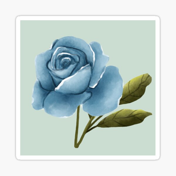 "Genus Rosa Art (Blue Flower)" Sticker for Sale by WindPiercer | Redbubble