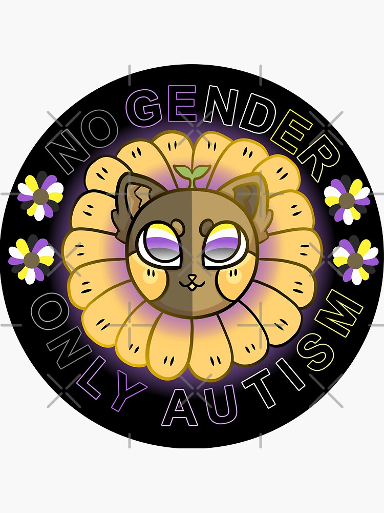 "nonbinary sunflower autism cat" Sticker for Sale by XPLUSHMONSTERX ...