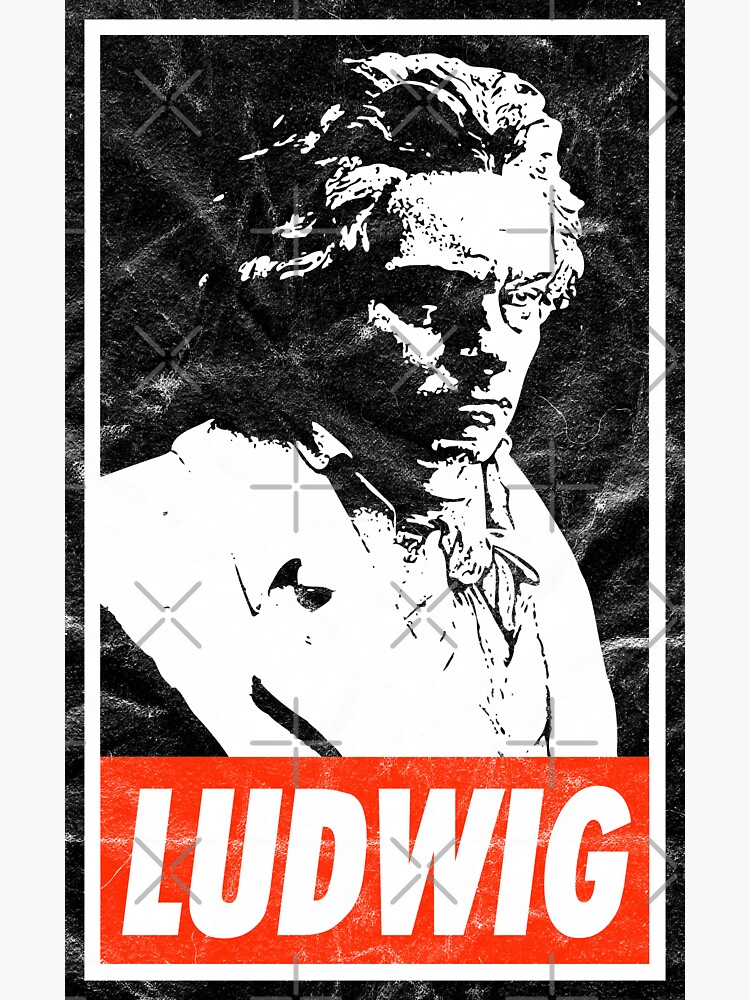 "Ludwig Van Beethoven (white distressed design)" Sticker for Sale by ...