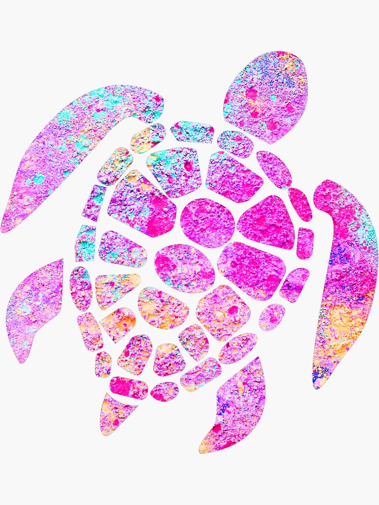 "Pink Tie Dye Turtle Sea Trippy " Sticker for Sale by tiedye4life ...