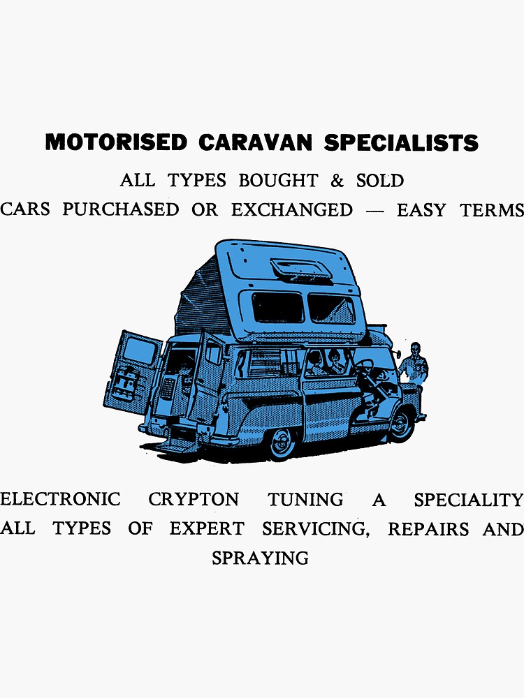 "MOTORHOME / CARAVAN / RV ADVERT" Sticker for Sale by ThrowbackAds ...