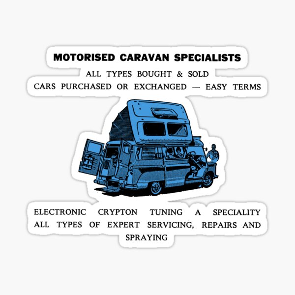 "MOTORHOME / CARAVAN / RV ADVERT" Sticker for Sale by ThrowbackAds ...