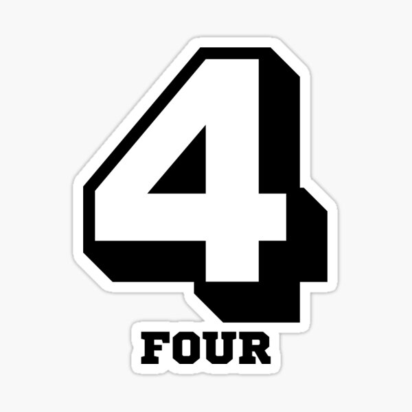 "Number Four, Number 4, 3D" Sticker for Sale by Fashionxj | Redbubble