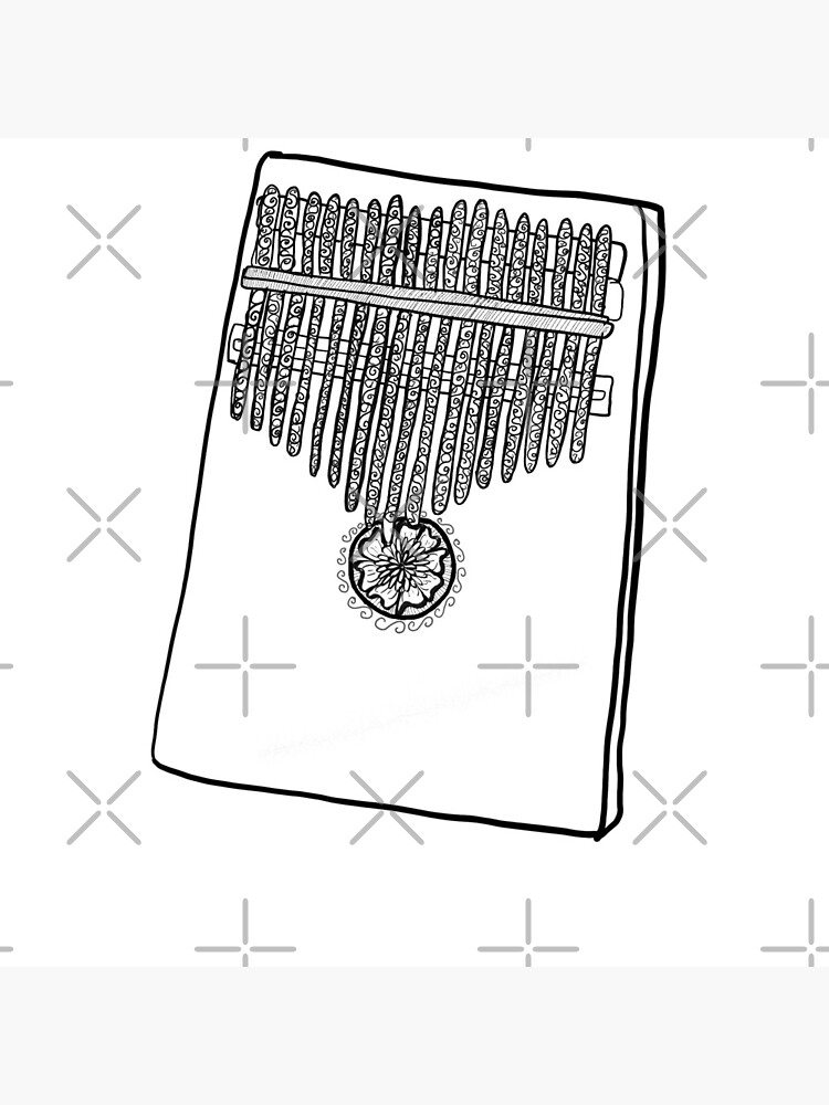 "Kalimba (Black and White Line Drawing)" Art Print for Sale by ...