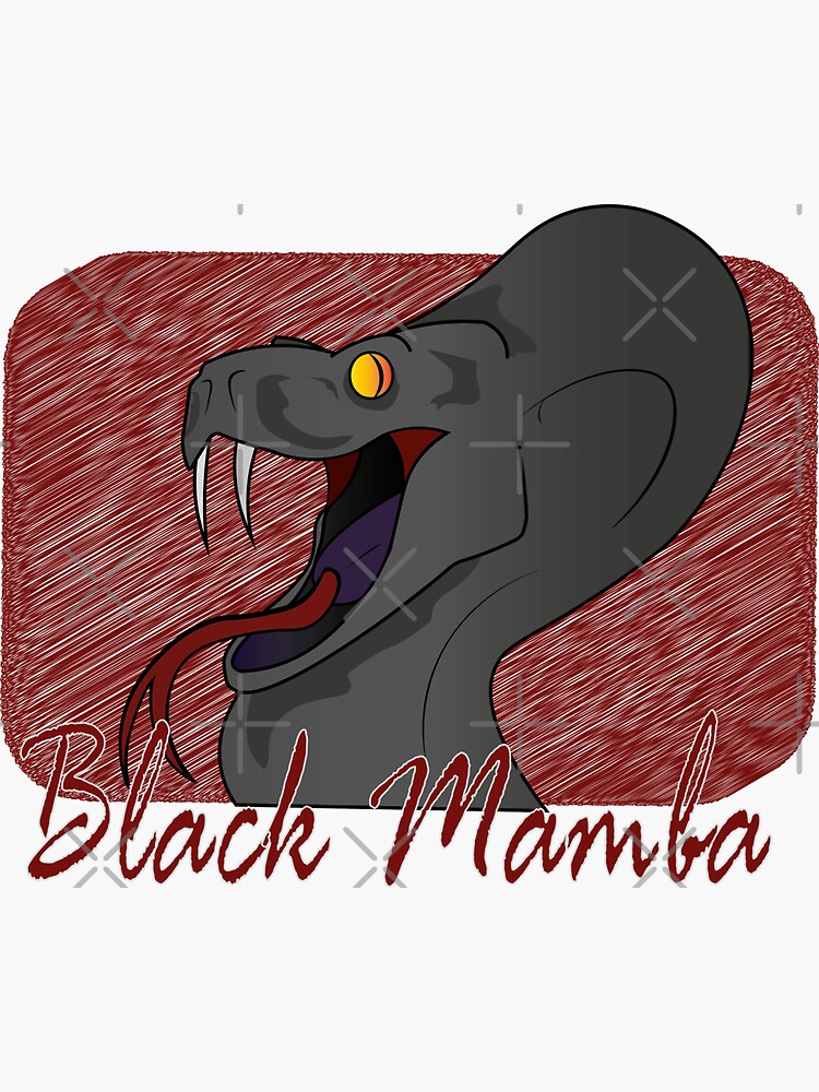 "Black Mamba Snake Cartoon Style" Sticker for Sale by PaintCrewDesign ...