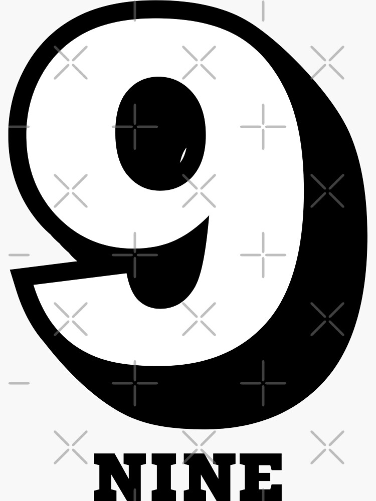 "Number Nine, Number 9, 3D" Sticker for Sale by Fashionxj | Redbubble