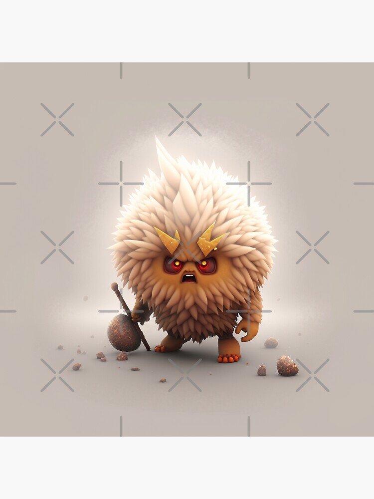 "Angry Yeti Fluff Ball" Sticker for Sale by morcela666 | Redbubble