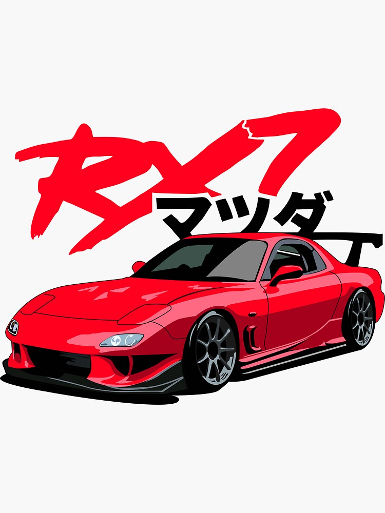 "Mazda RX-7 jdm car" Sticker for Sale by wisnubayuaji | Redbubble