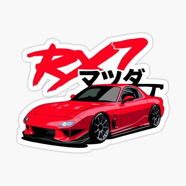 "Mazda RX-7 jdm car" Sticker for Sale by wisnubayuaji | Redbubble