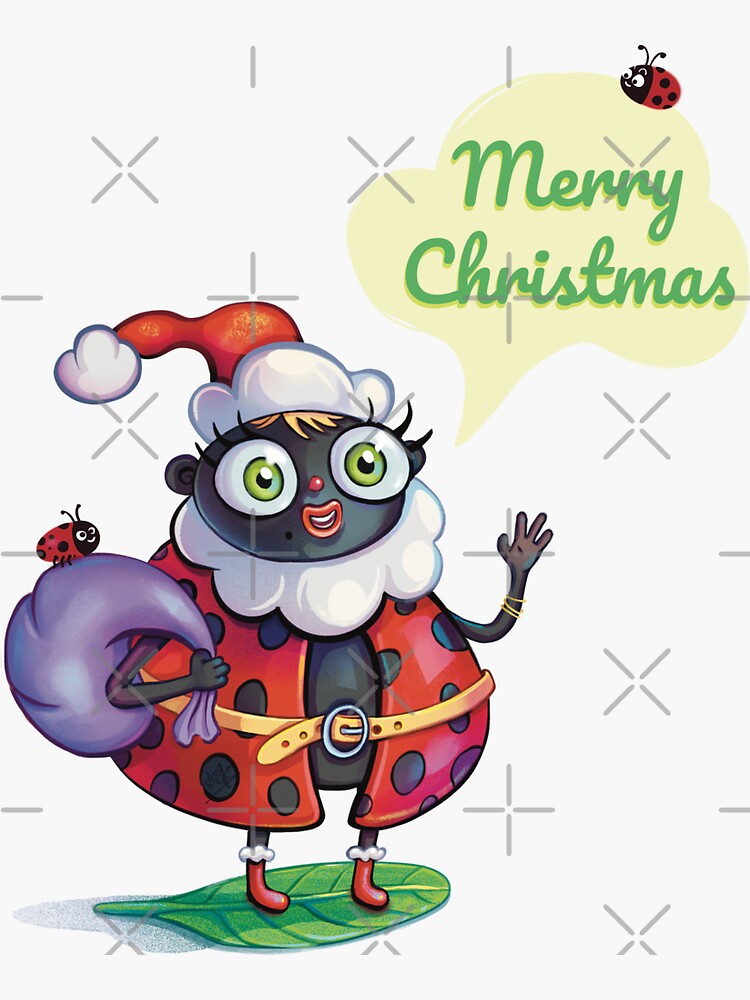 "Santa Ladybug Christmas" Sticker for Sale by HodaHefzy | Redbubble