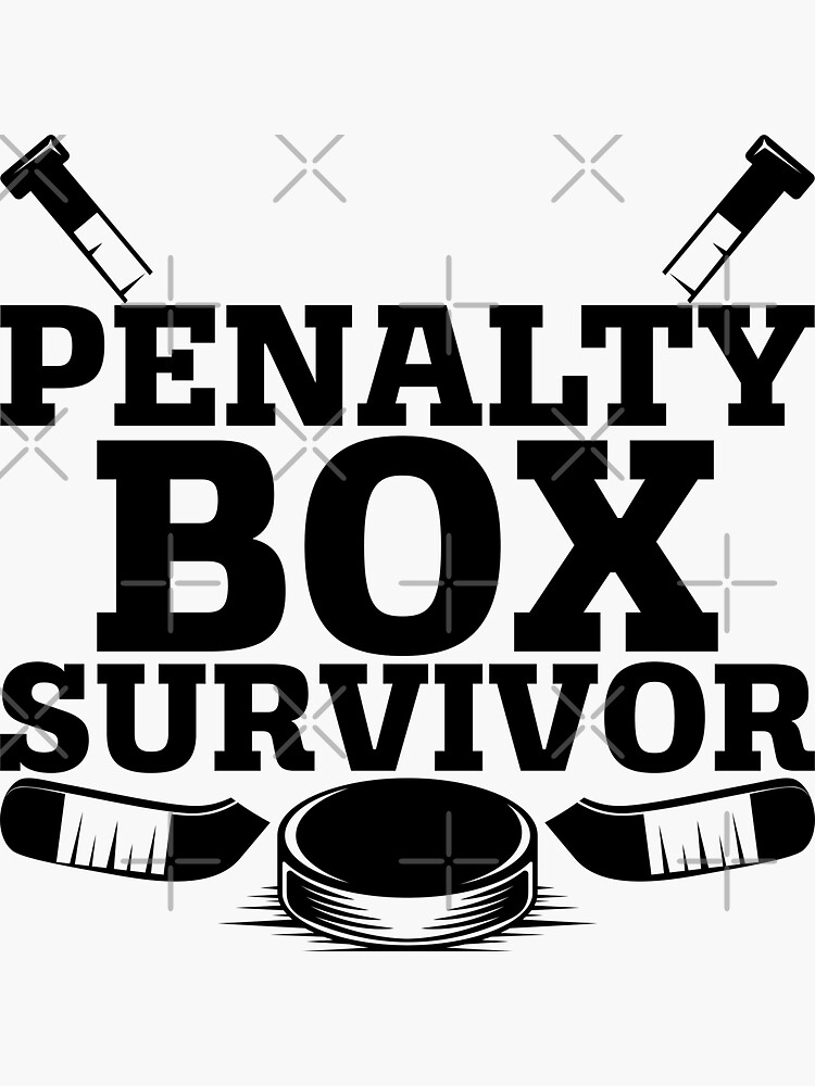 "Penalty Box Survivor Funny Ice Hockey Team Player Goalie" Sticker for ...