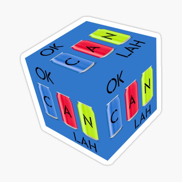 "Can Can Lah Blue Singlish box" Sticker for Sale by UniqueDesignHub ...