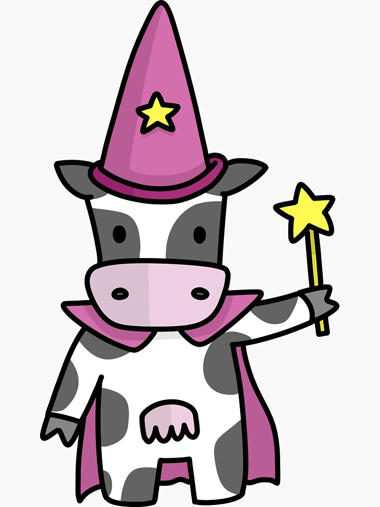 "Cow Wizard" Sticker for Sale by Cassapillar | Redbubble