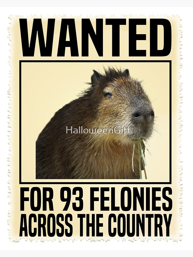 "Funny Capybara Mugshot Wanted For 93 Felonies Across The Country ...