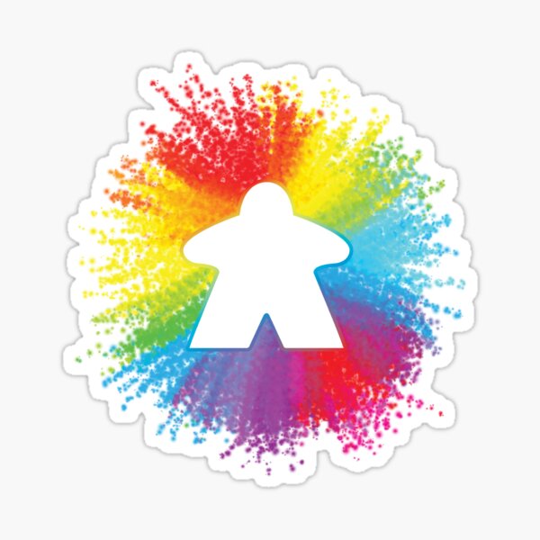 "boardgame meeple rainbow colors paintsplat" Sticker for Sale by --Kim ...