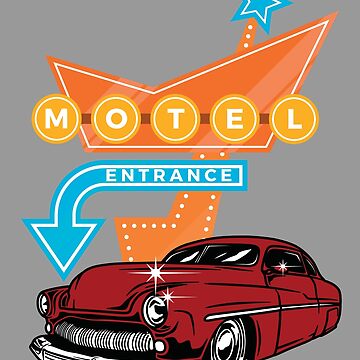 "Hot Rod Motel Retro Billboards Vintage Fifties Signage" Poster for ...
