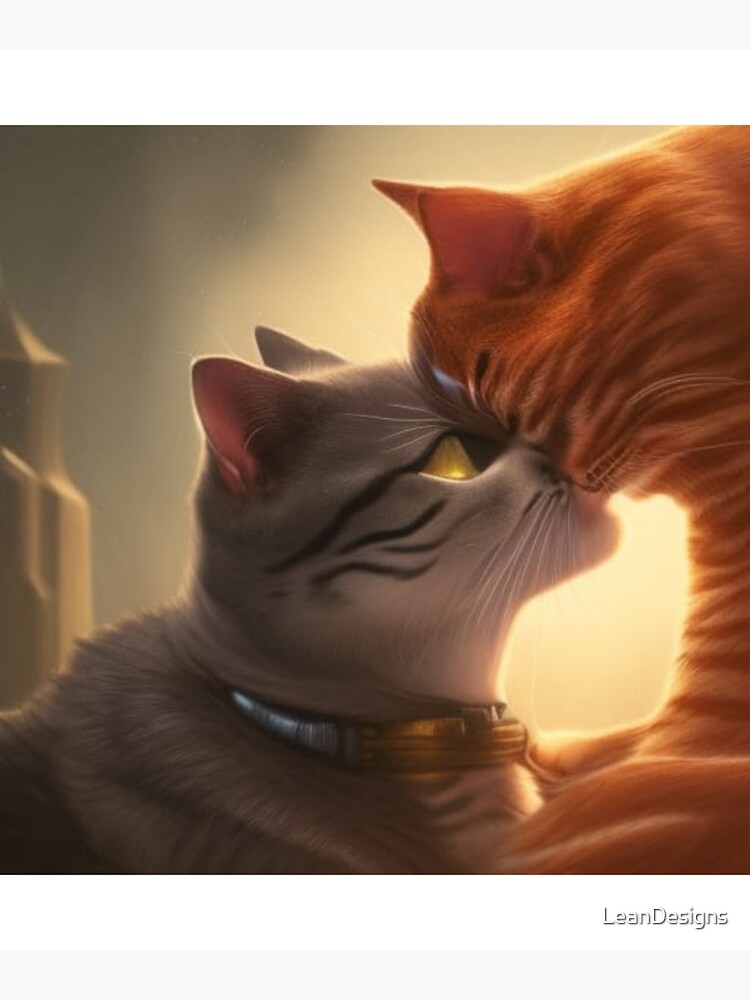 "Cats Kissing. Kissing Animals" Sticker for Sale by LeanDesigns | Redbubble