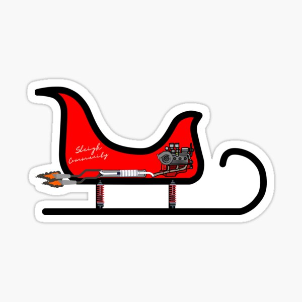 "Engined Santa Claus Sleigh " Sticker for Sale by Colossal-Verse ...