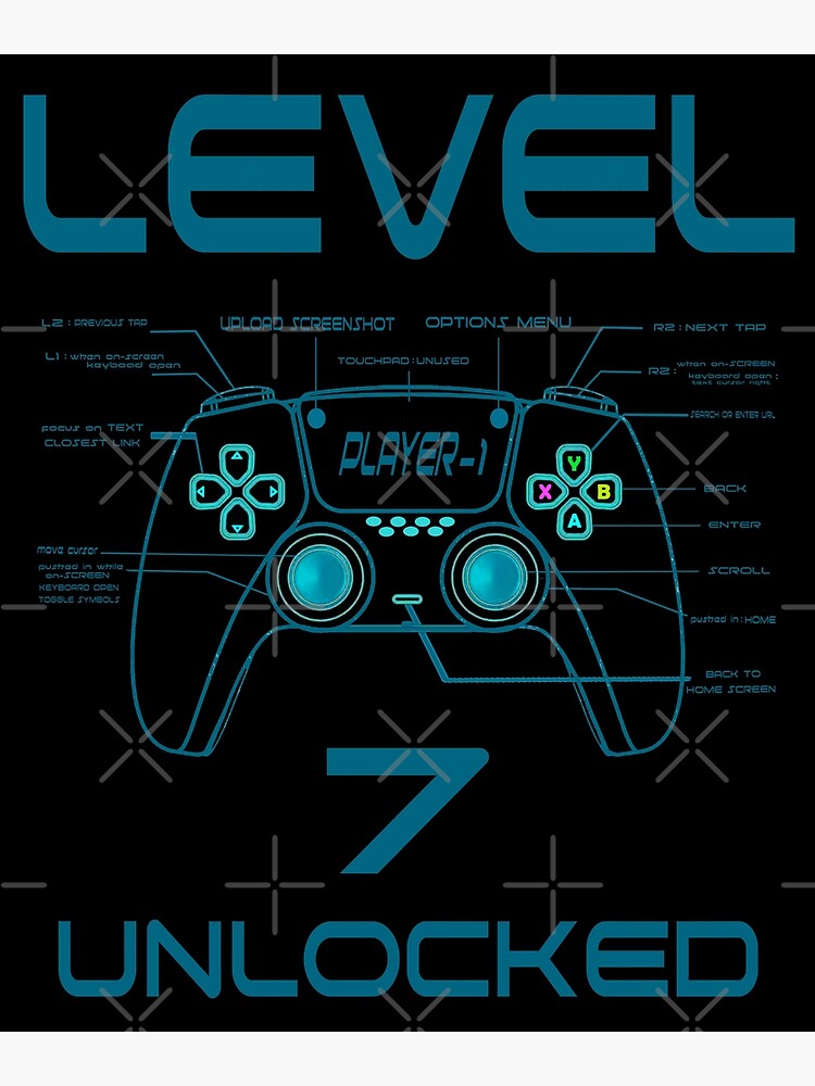 "Level 7 Unlocked Video Game 7th Birthday Gamer Boys" Poster for Sale ...
