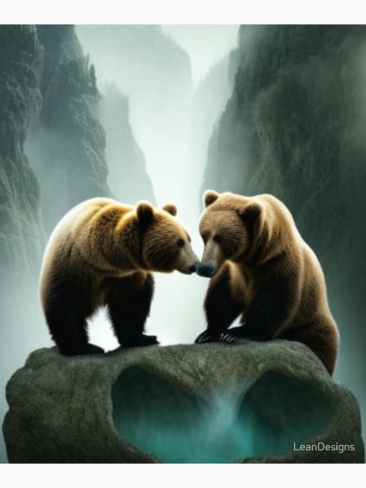 "Two Bears On a Rock. 2 Bears 1 Cave" Sticker for Sale by LeanDesigns ...