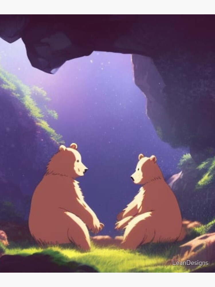 "Two Bears Relaxing. 2 Bears 1 Cave" Sticker for Sale by LeanDesigns ...