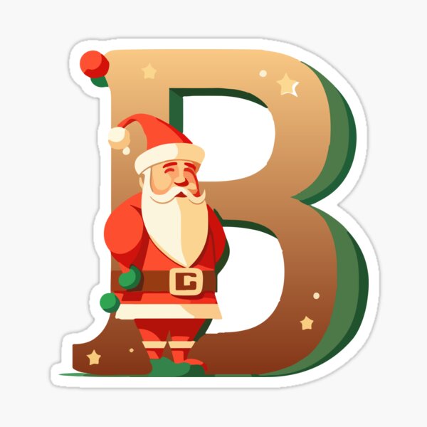 Pegatina «Letra del alfabeto de texto B decorativa con tema navideño de ...