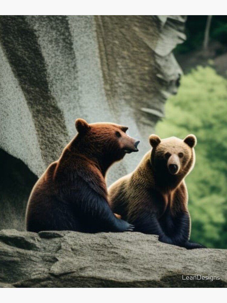 "Two Bears Talking. 2 Bears 1 Cave" Poster for Sale by LeanDesigns ...