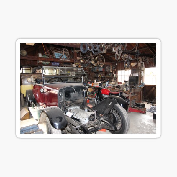 "Vintage Garage Motor Vehicle Repair Workshop" Sticker for Sale by ...