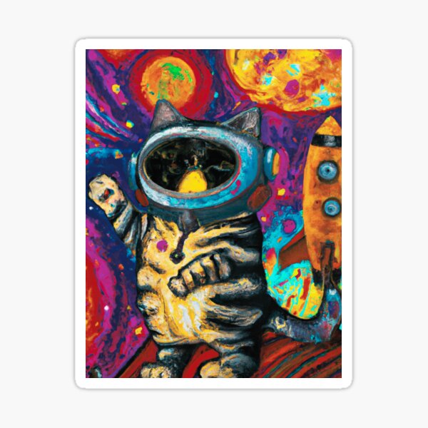 "Grumpy Space Cats - Seite" Sticker for Sale by DeeezNutzz | Redbubble