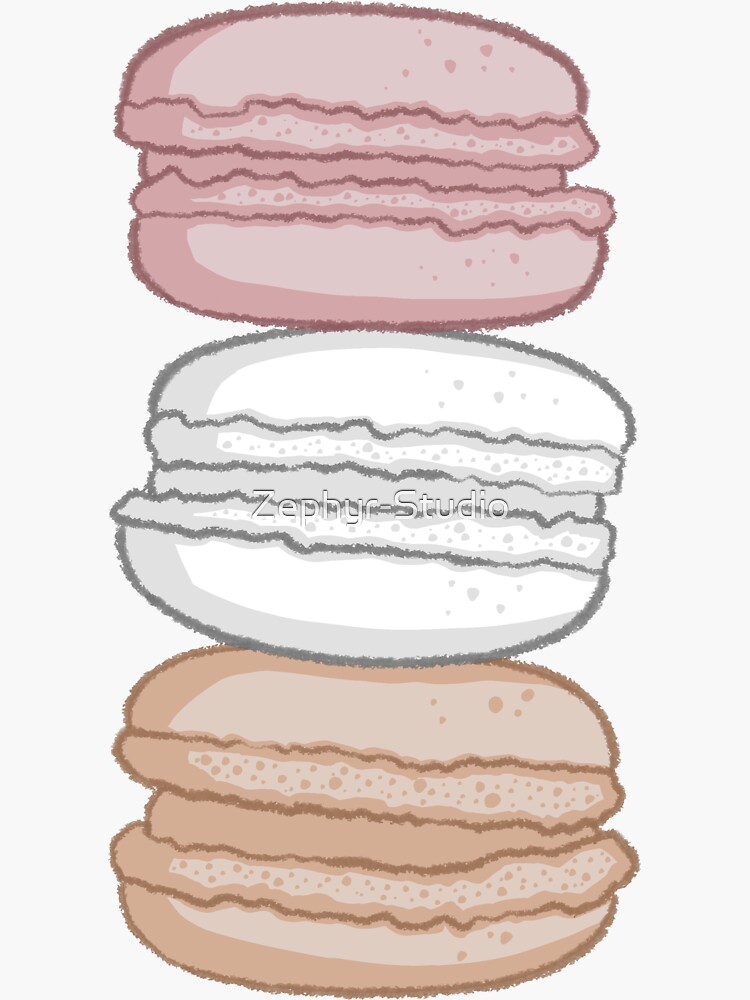 "Stack of Macarons: Orange, White, Pink" Sticker for Sale by Zephyr ...