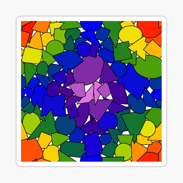 "Rainbow Overlapping Shapes w/ white background " Sticker for Sale by ...