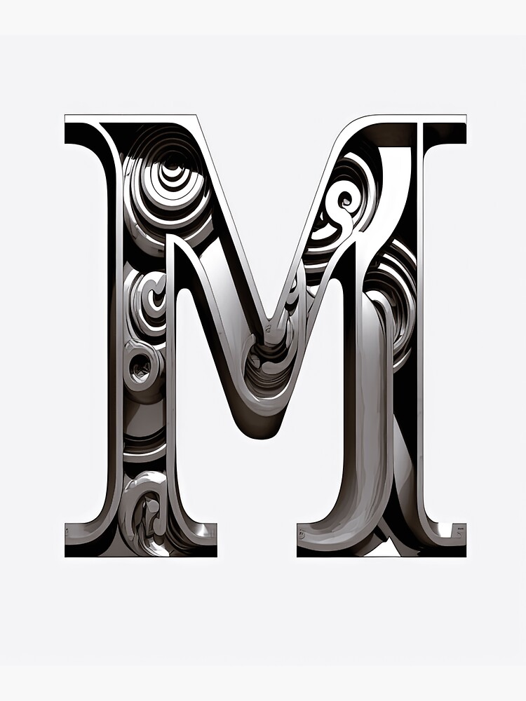 "Letter M-white 21" Sticker for Sale by scottkoegler | Redbubble