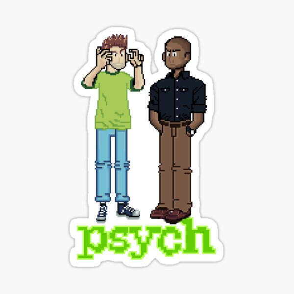 " Psych Retro Look Characters 01" Sticker for Sale by Gugarix | Redbubble