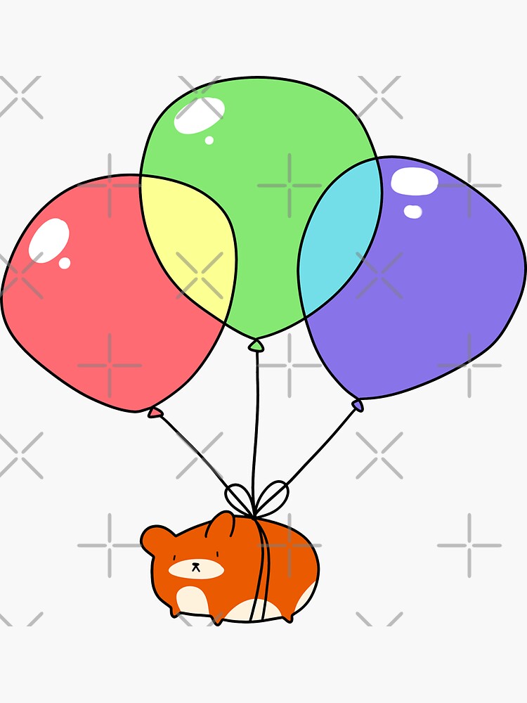 "Balloon Hamster" Sticker for Sale by SaradaBoru | Redbubble