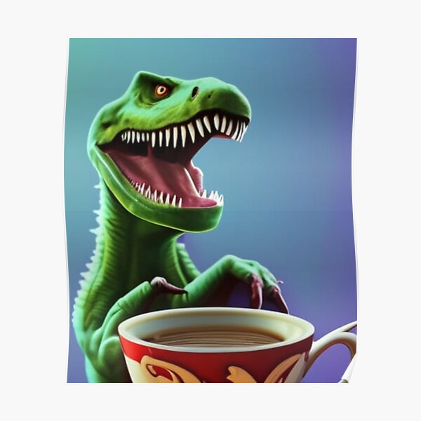 "Green T-rex. Tea Rex" Poster for Sale by LeanDesigns | Redbubble