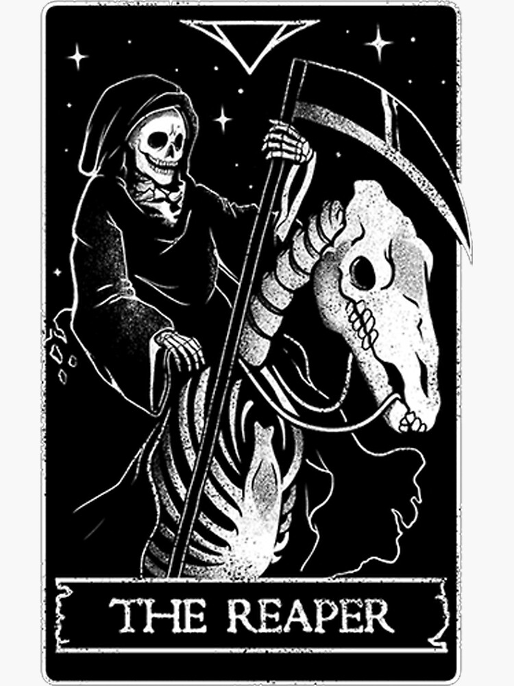 "The Reaper Skeleton Card Tarot" Sticker for Sale by Dargiula | Redbubble