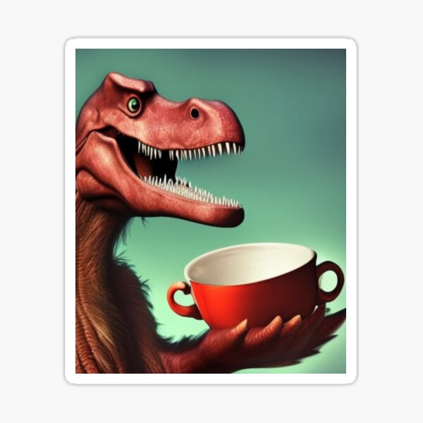 "Red T-rex. Tea Rex" Sticker for Sale by LeanDesigns | Redbubble