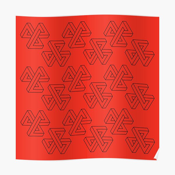 " Triangles Illusion Red and Black" Poster for Sale by Designs-io ...