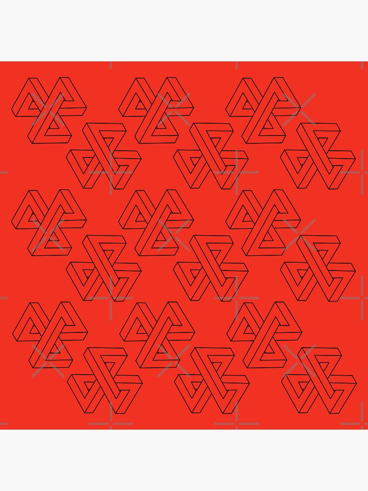 " Triangles Illusion Red and Black" Sticker for Sale by Designs-io ...