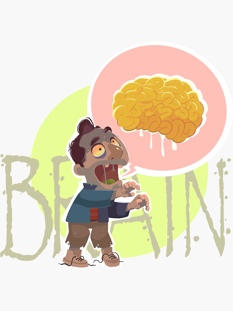 "BRAIN ZOMBIE" Sticker for Sale by MarceloFerreira | Redbubble