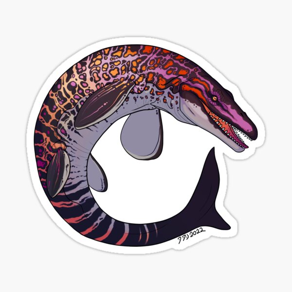"Lesbian Mosasaur" Sticker for Sale by DraakArt | Redbubble