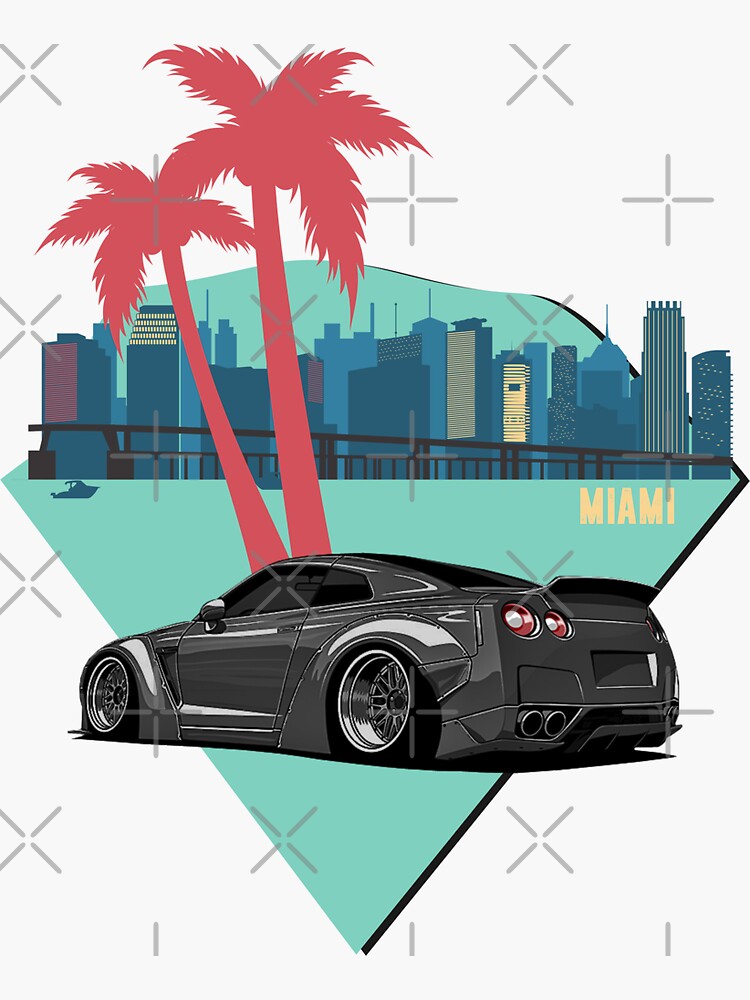 "GTR R35 Skyline Tropical JDM Tuning Car" Sticker for Sale by ...