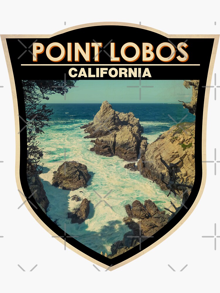 "Point Lobos California Travel Vintage Badge" Sticker for Sale by ...