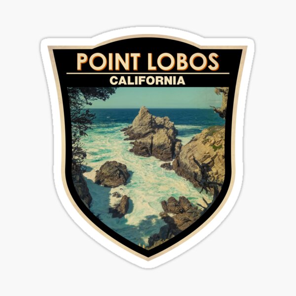 "Point Lobos California Travel Vintage Badge" Sticker for Sale by ...