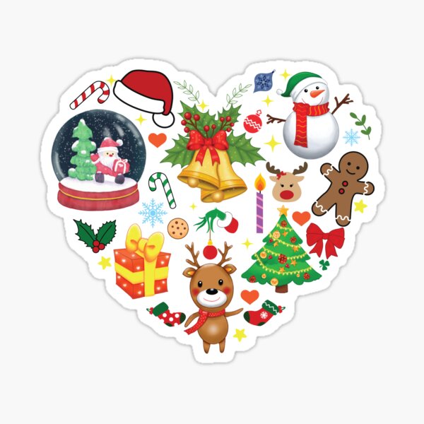 "Christmas in your heart" Sticker for Sale by Lindsey-Gregg | Redbubble