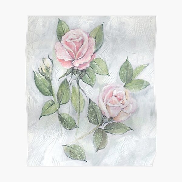 "Rose pattern with three roses" Poster for Sale by Seehas-Design ...