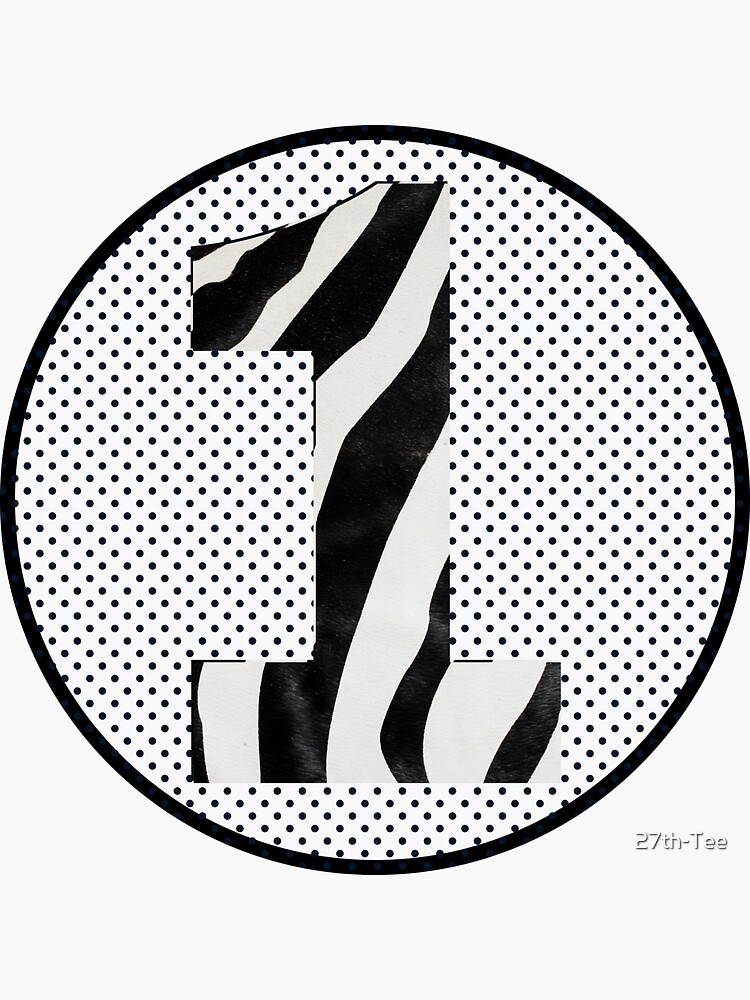 "Zebra Pattern No.1 Number one Year Old Birthday Sport Squad Mono ...